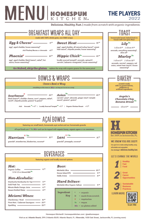 MENU for THE PLAYERS 2022 - Homespun Kitchen